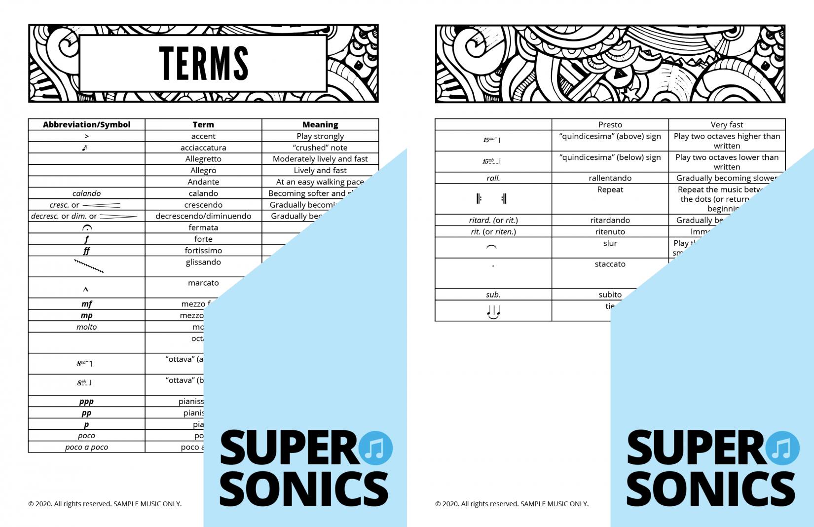 Supersonics Piano Method Quick Start A